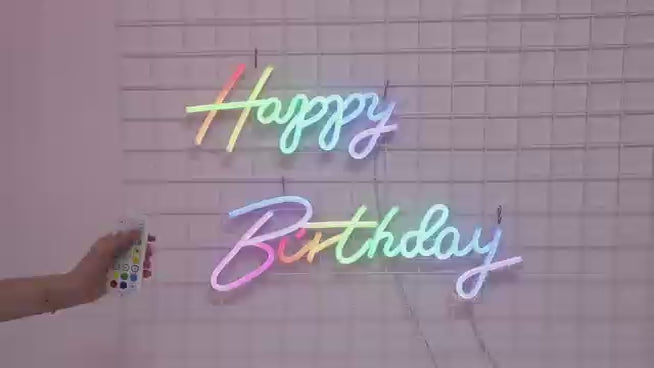 Happy Birthday RGB Programmable Changeable Color Neon Sign – BeNeonUnicorn