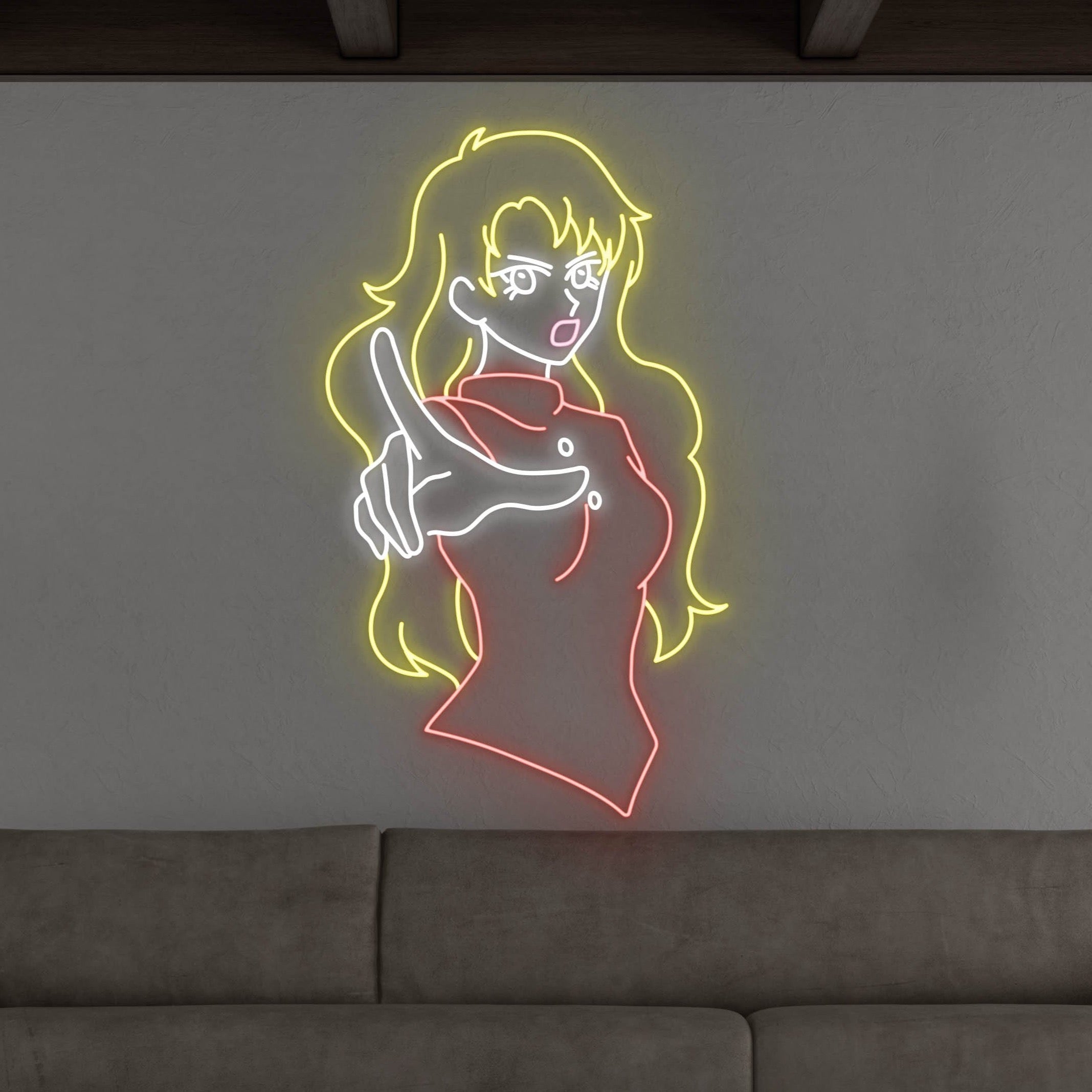 Anime Enforcer Girl LED Neon Sign – BeNeonUnicorn