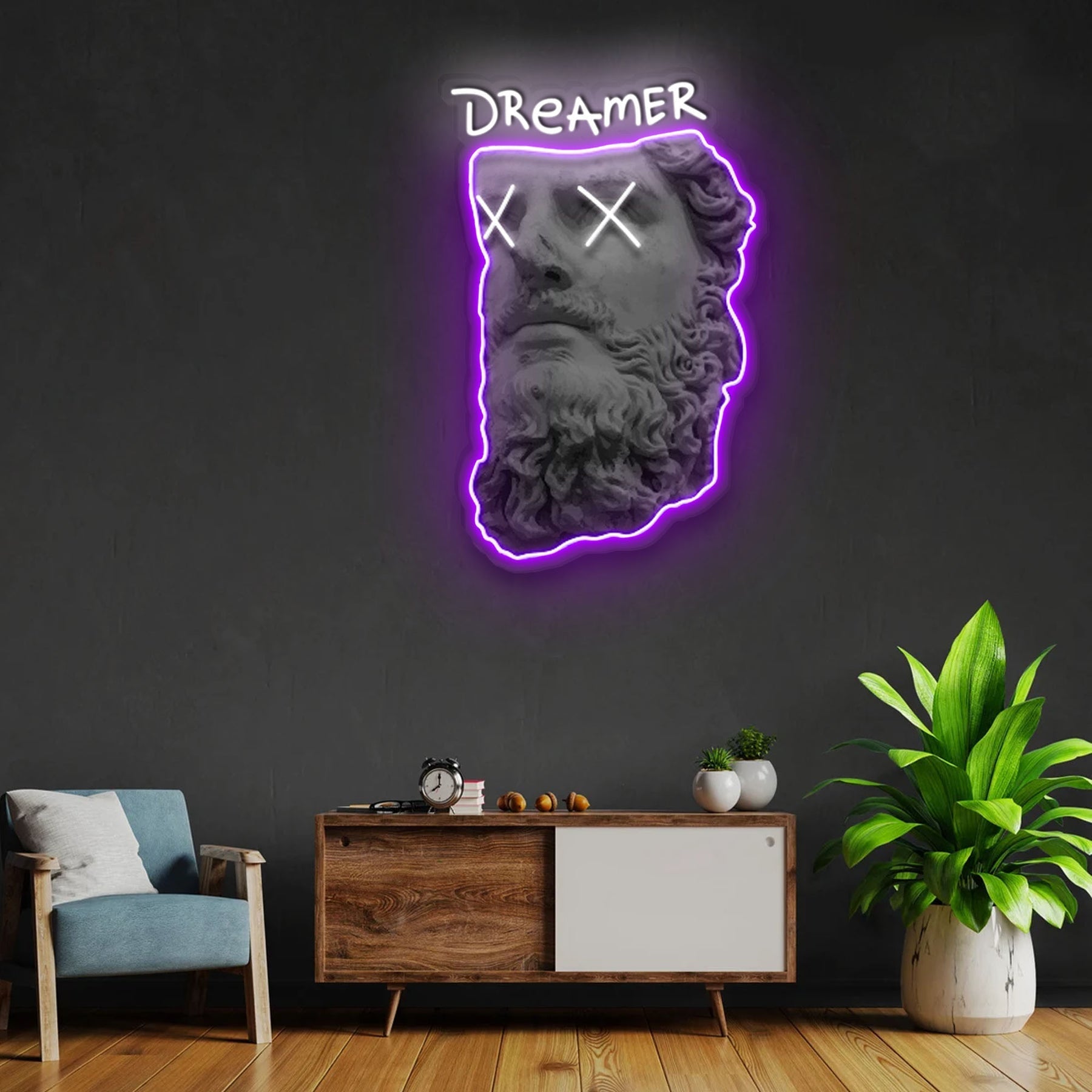 "Dreamer" Neon x Acrylic Artwork – BeNeonUnicorn